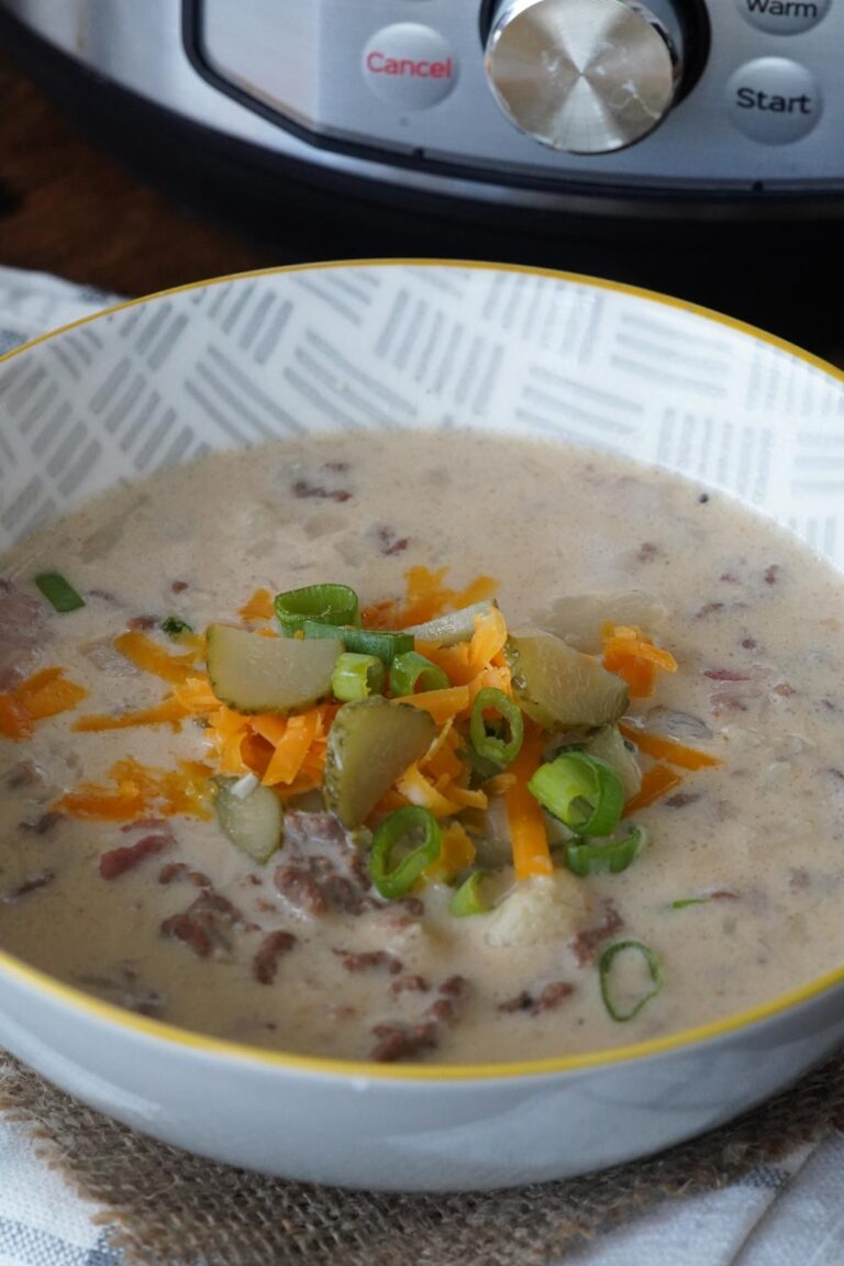 Instant Pot Cheeseburger Soup - A Pressure Cooker Kitchen